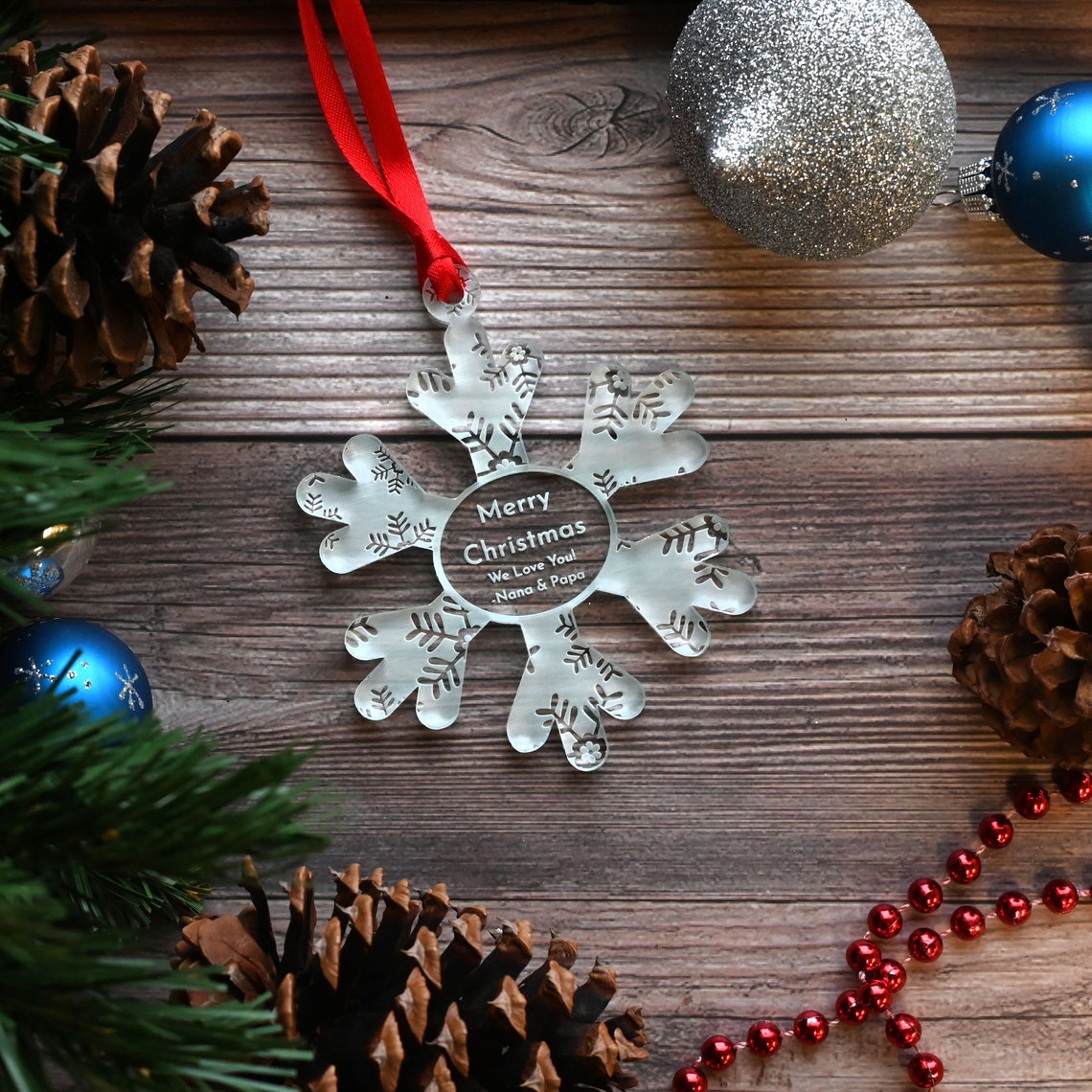 Custom Christmas Ornament Personalized Snowflake Christmas - Etsy