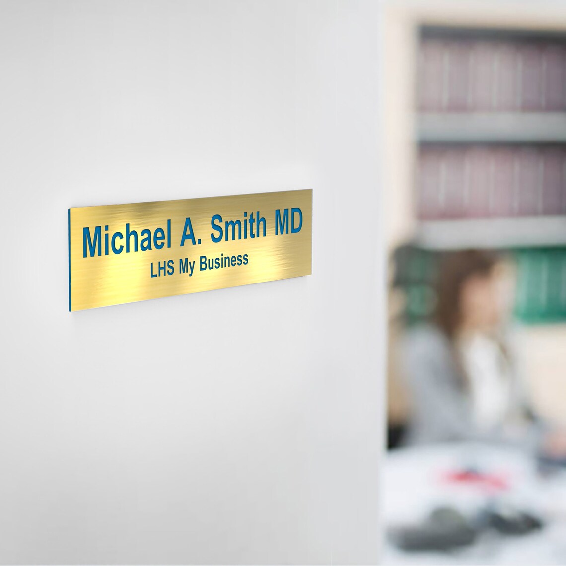 Custom Door Sign Personalized Office Name Plate Brushed Gold - Etsy