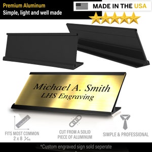 Aluminum Desk Nameplate Holder: 2x8 Custom Sign Display, Made in USA - Etsy