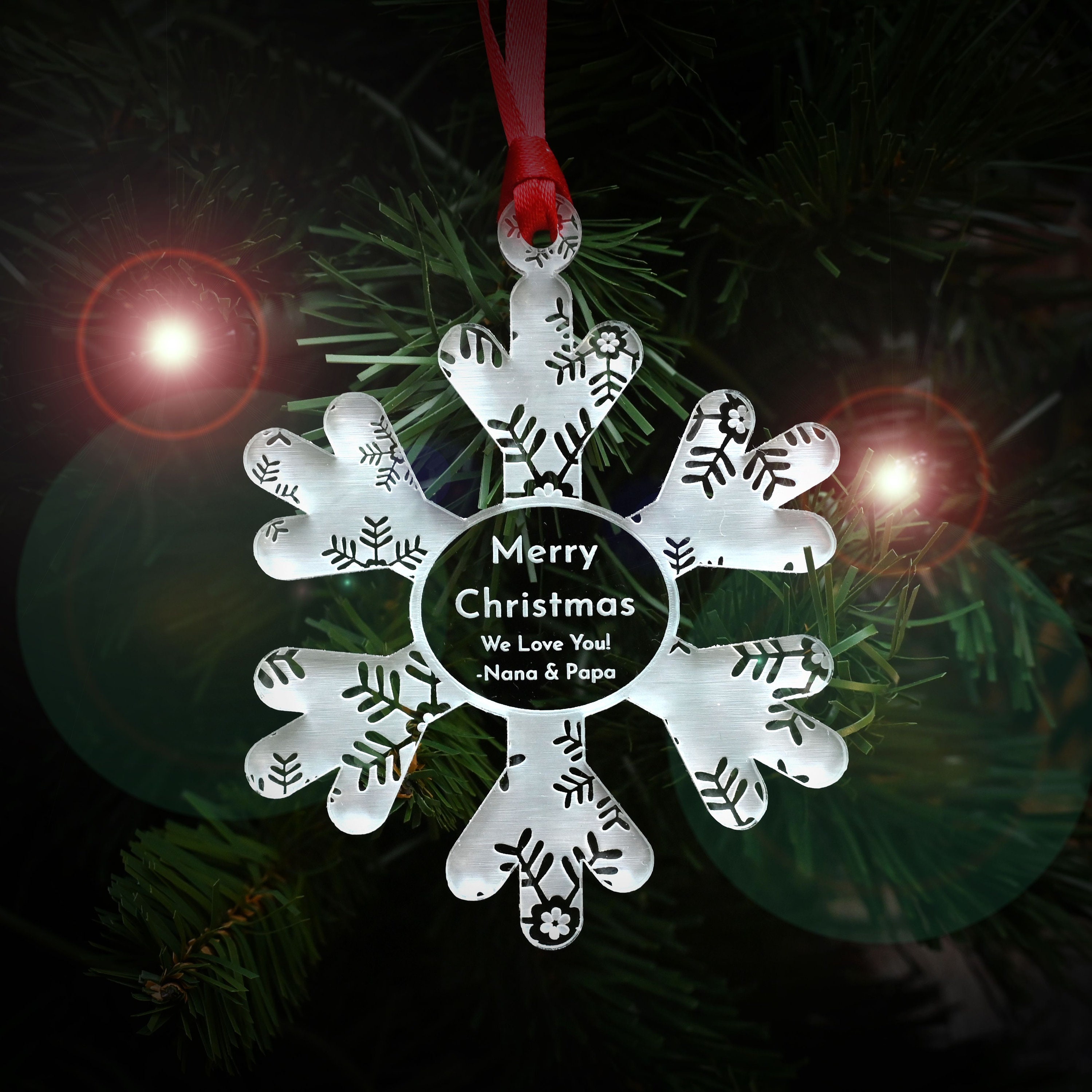 Custom Christmas Ornament Personalized Snowflake Christmas - Etsy