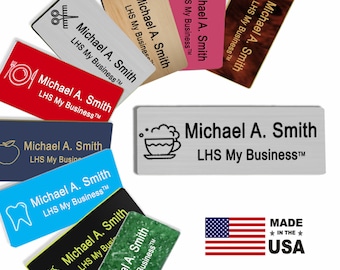 Name Tags for Work Business Name Badges With Logo Magnetic - Etsy