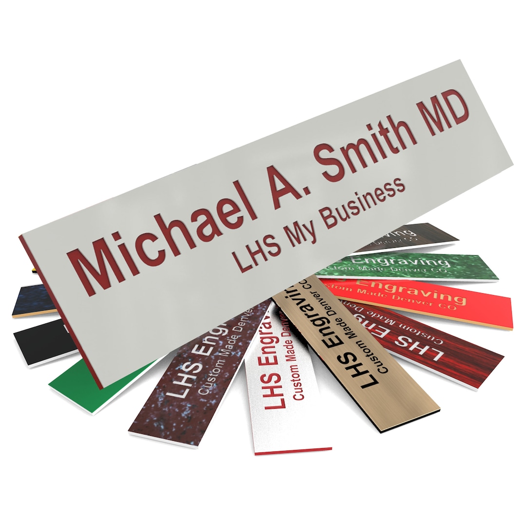 Custom Office Door Sign, Engraved Nameplate, Light Gray Plastic - Etsy