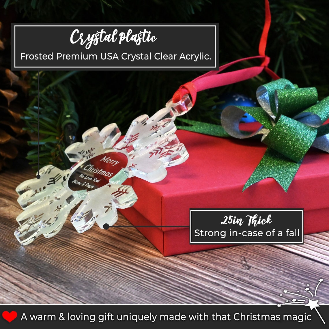 Custom Christmas Ornament Personalized Snowflake Christmas - Etsy