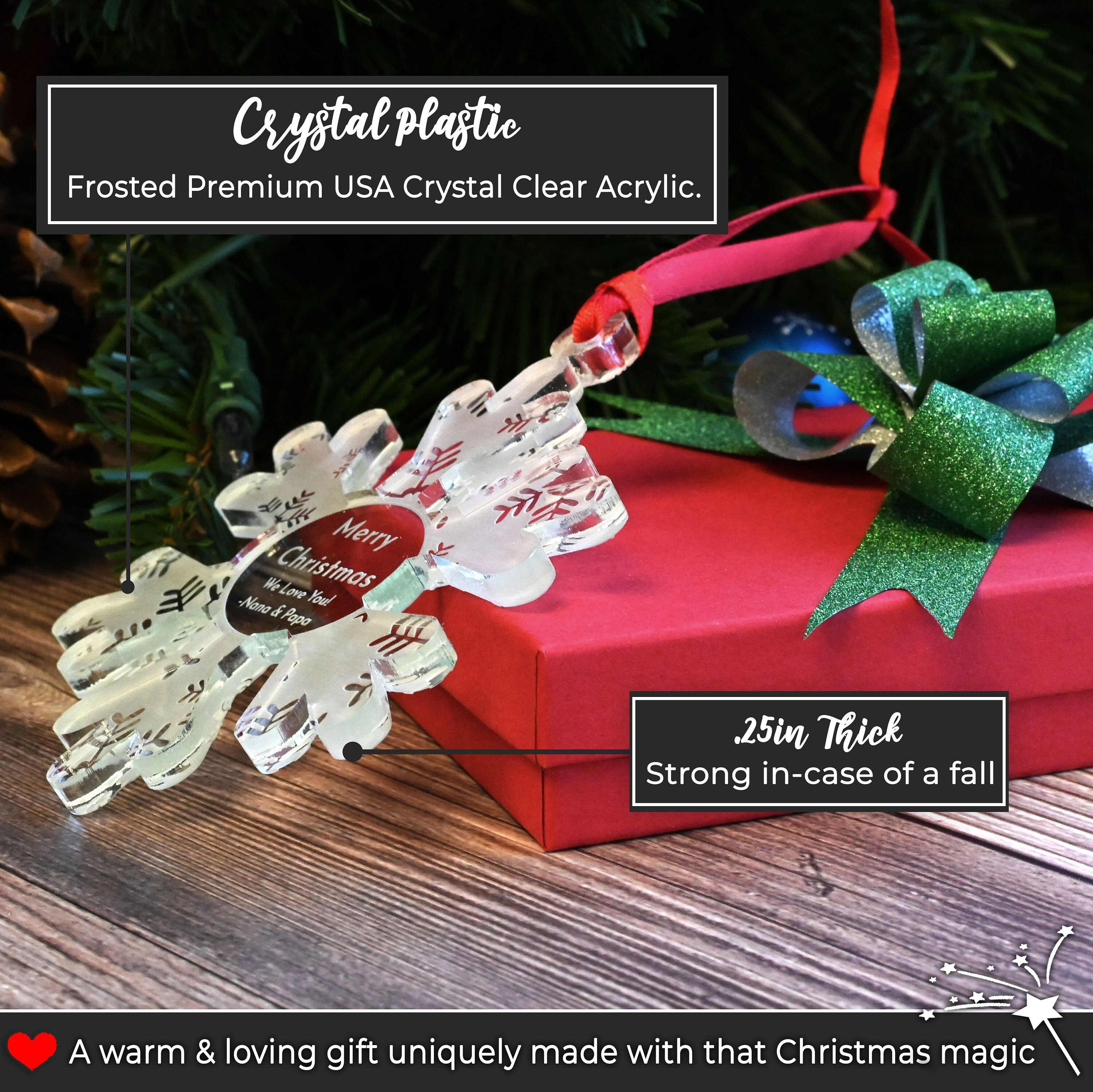 Custom Christmas Ornament Personalized Snowflake Christmas - Etsy