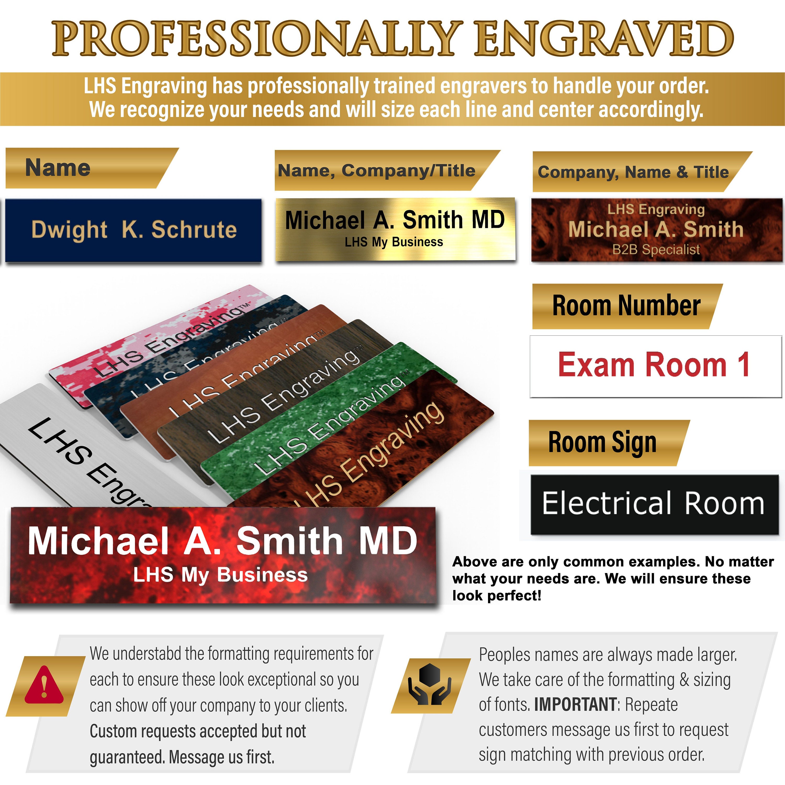 Engraved Desk Plaque Personalized office Wall Sign Brushed | Etsy