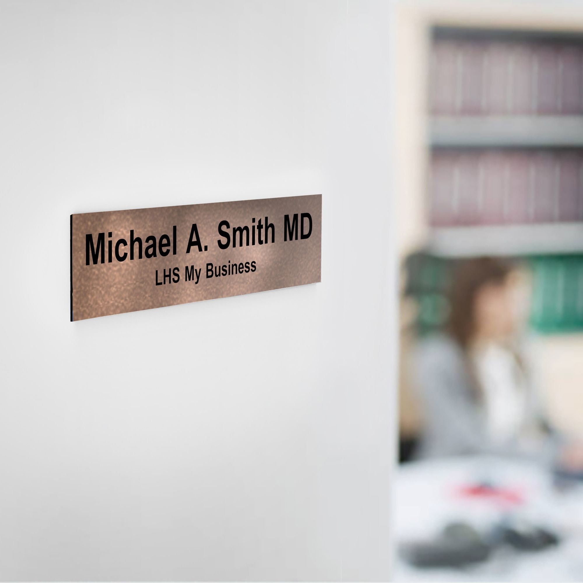 Custom Desk Plaque Personalized office Sign Textured Copper - Etsy Italia