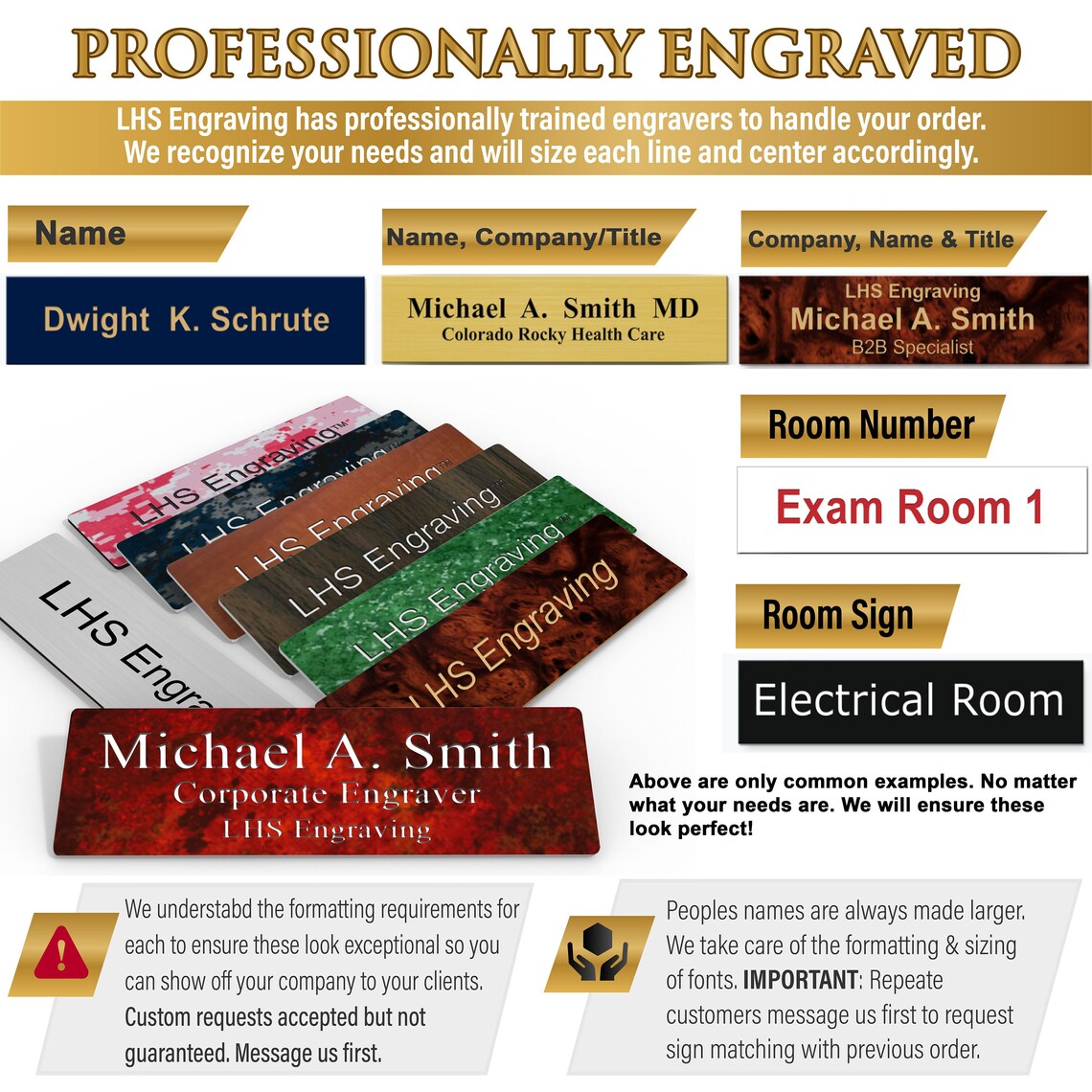 Engraved Nameplate Reception Desk Sign Plate Green Plastic | Etsy