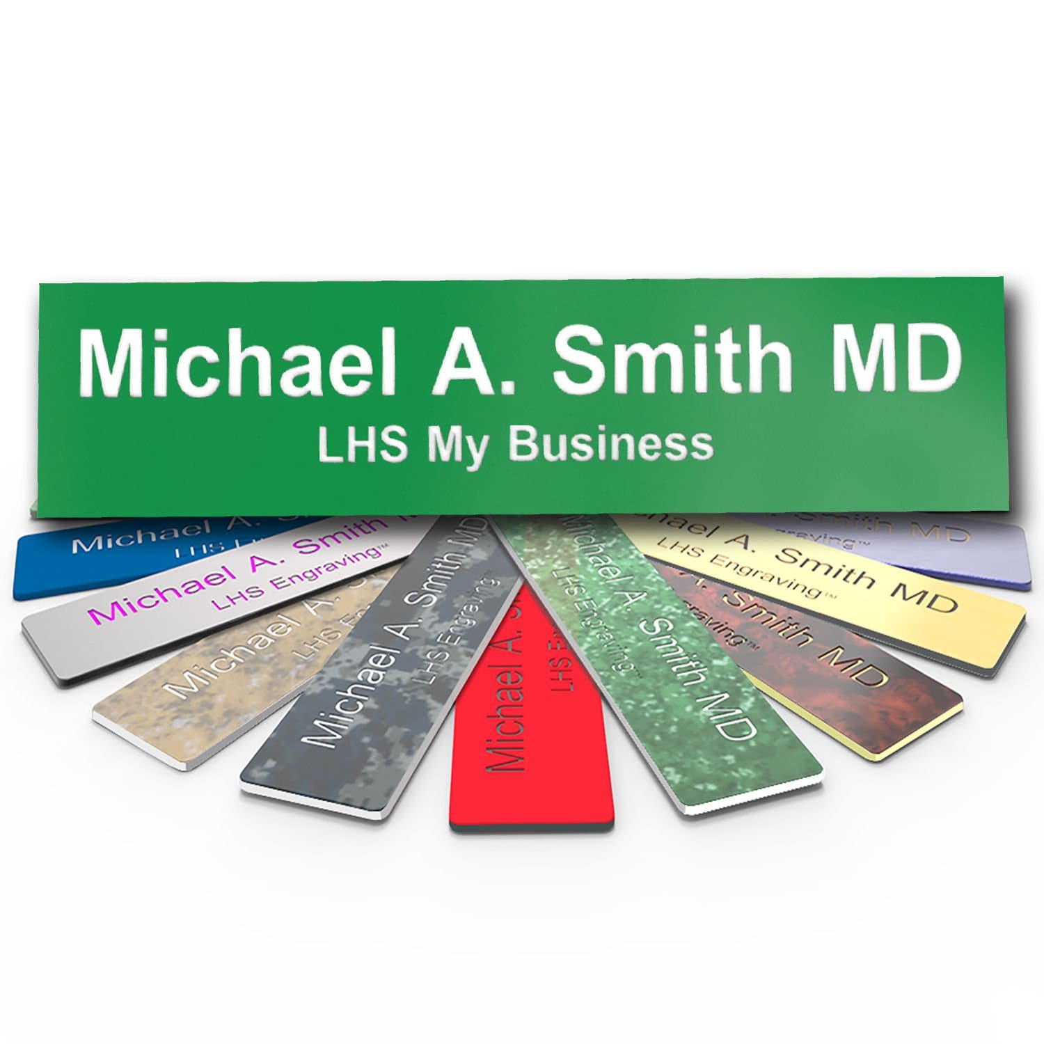 Engraved Nameplate Reception desk sign Plate Green Plastic | Etsy