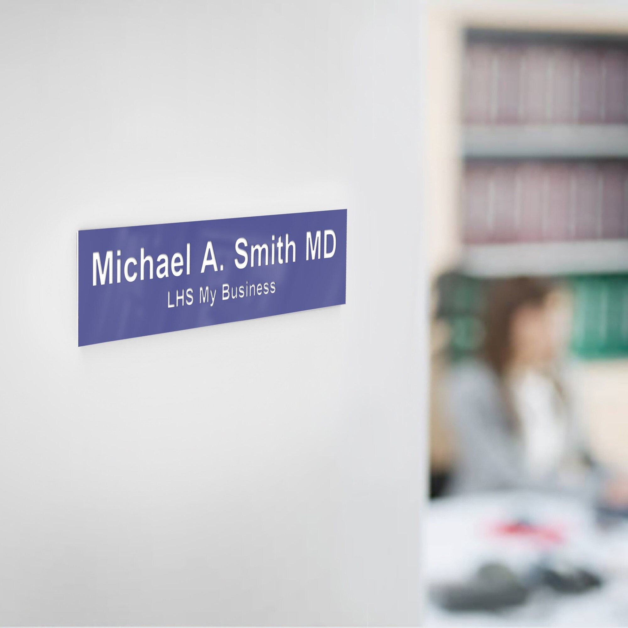 Custom Desk Sign Personalized Office Wall Sign Purple Plastic | Etsy