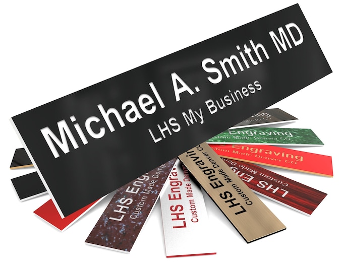 Custom Engraved 3x5 Office Sign Brushed Bronze Name Plate Personalized ...