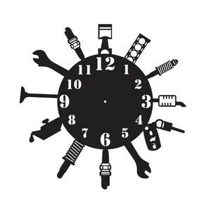 Auto Mechanic Wall Clock, Files for Engraving, Laser Cut, CNC, INSTANT ...