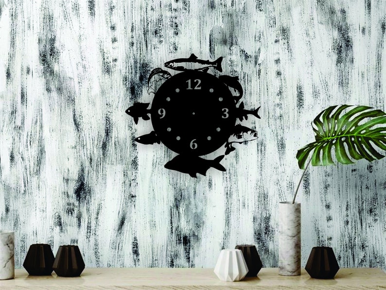 Fish Fisherman Clock Files for Engraving Laser Cut CNC - Etsy