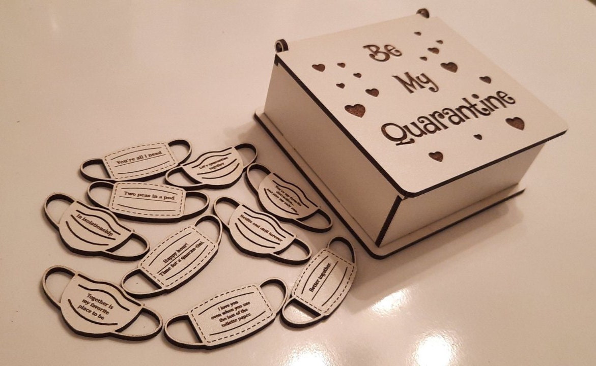 Be My Quarantine Box With Masks Valentine's Day Gift | Etsy