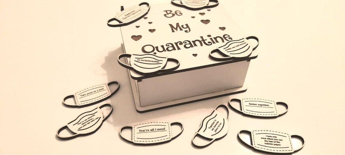 Be My Quarantine Box With Masks Valentine's Day Gift | Etsy
