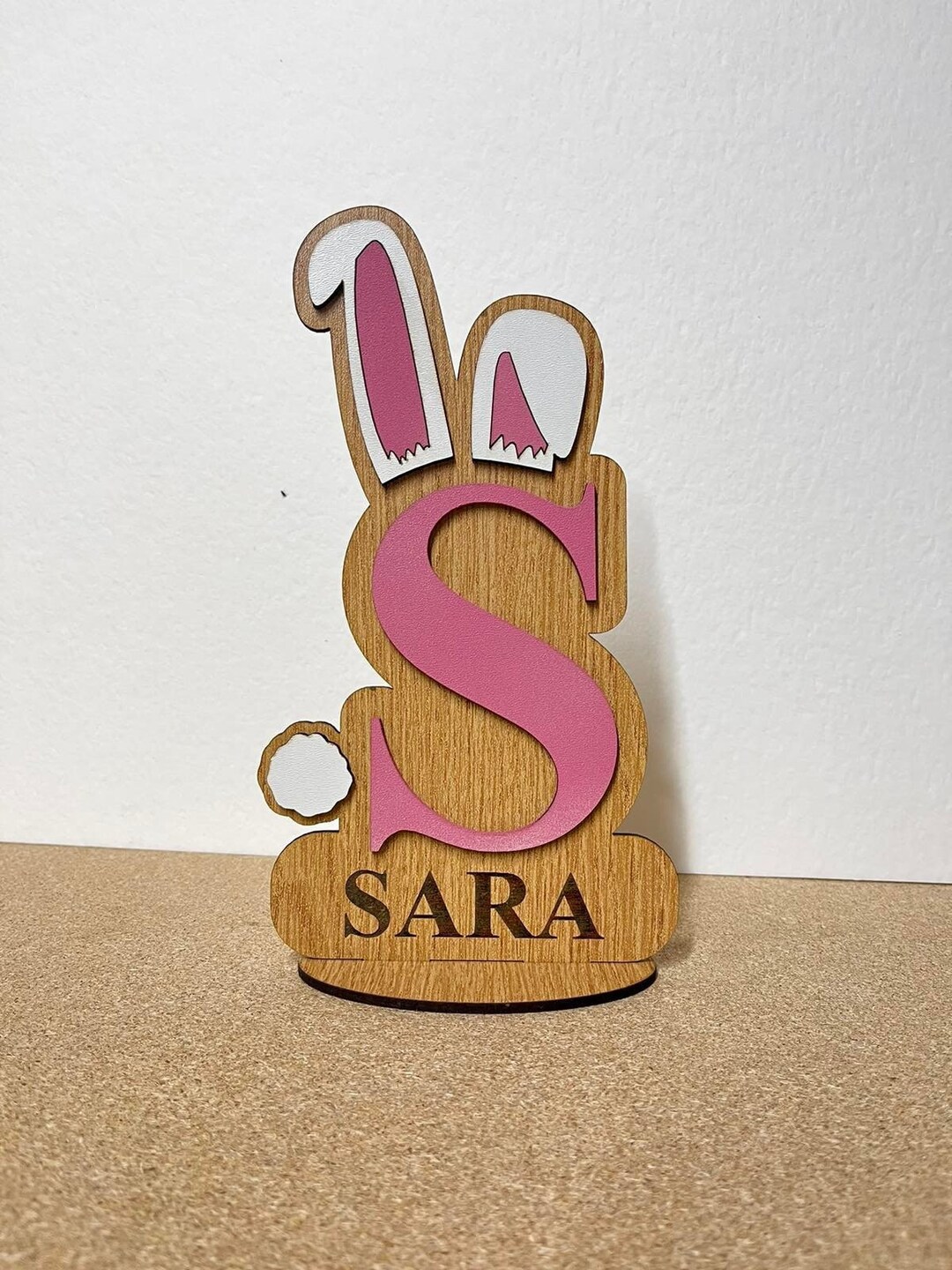 Easter Bunny Ear Initials Decoration | Easter Decor Laser Cut File ...
