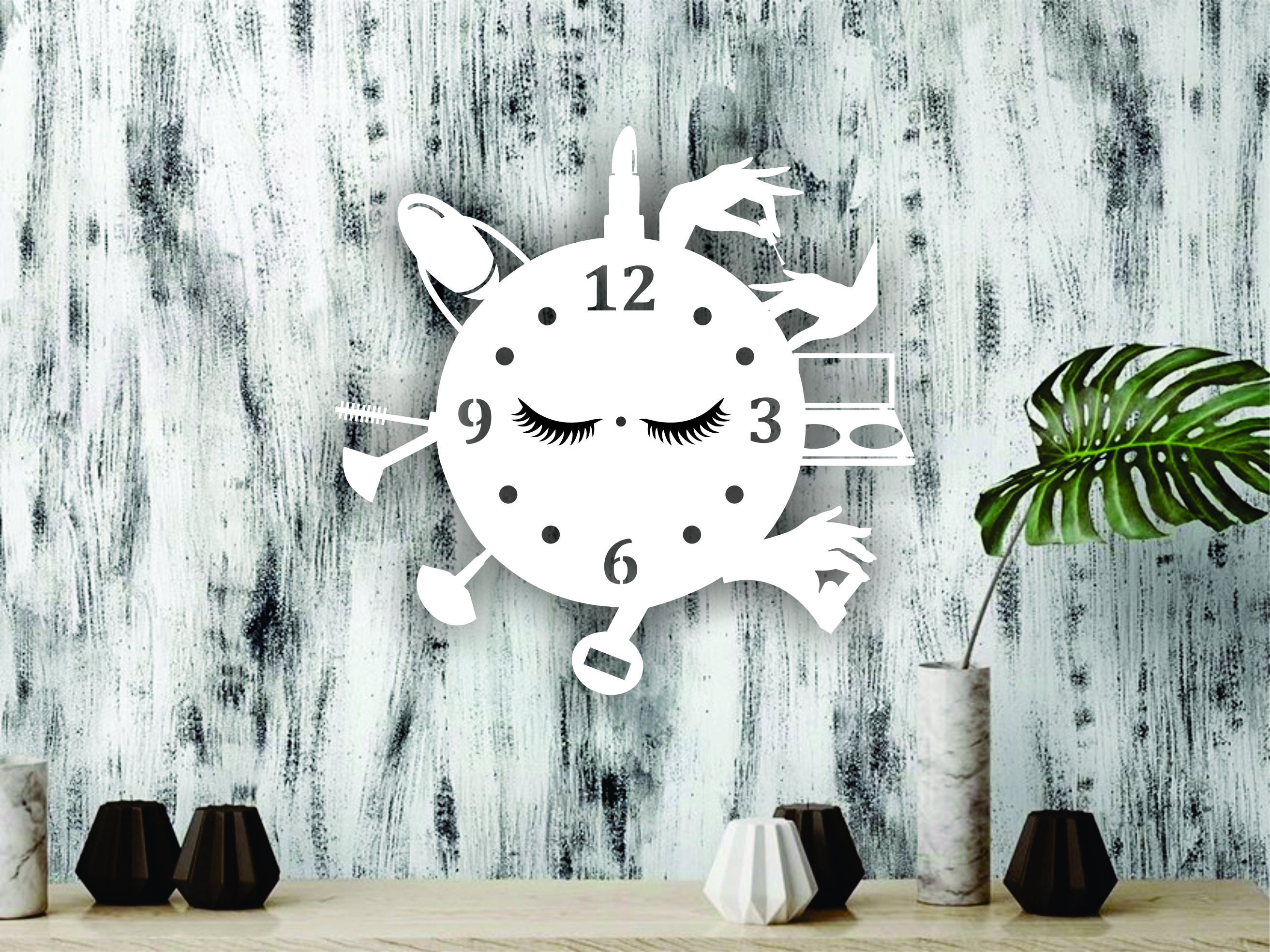 Makeup Clock Files for Engraving Laser Cut CNC INSTANT - Etsy