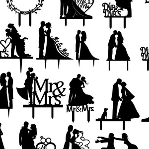 29 Cake Toppers Vector Files for Engraving, Laser Cut, CNC, INSTANT ...