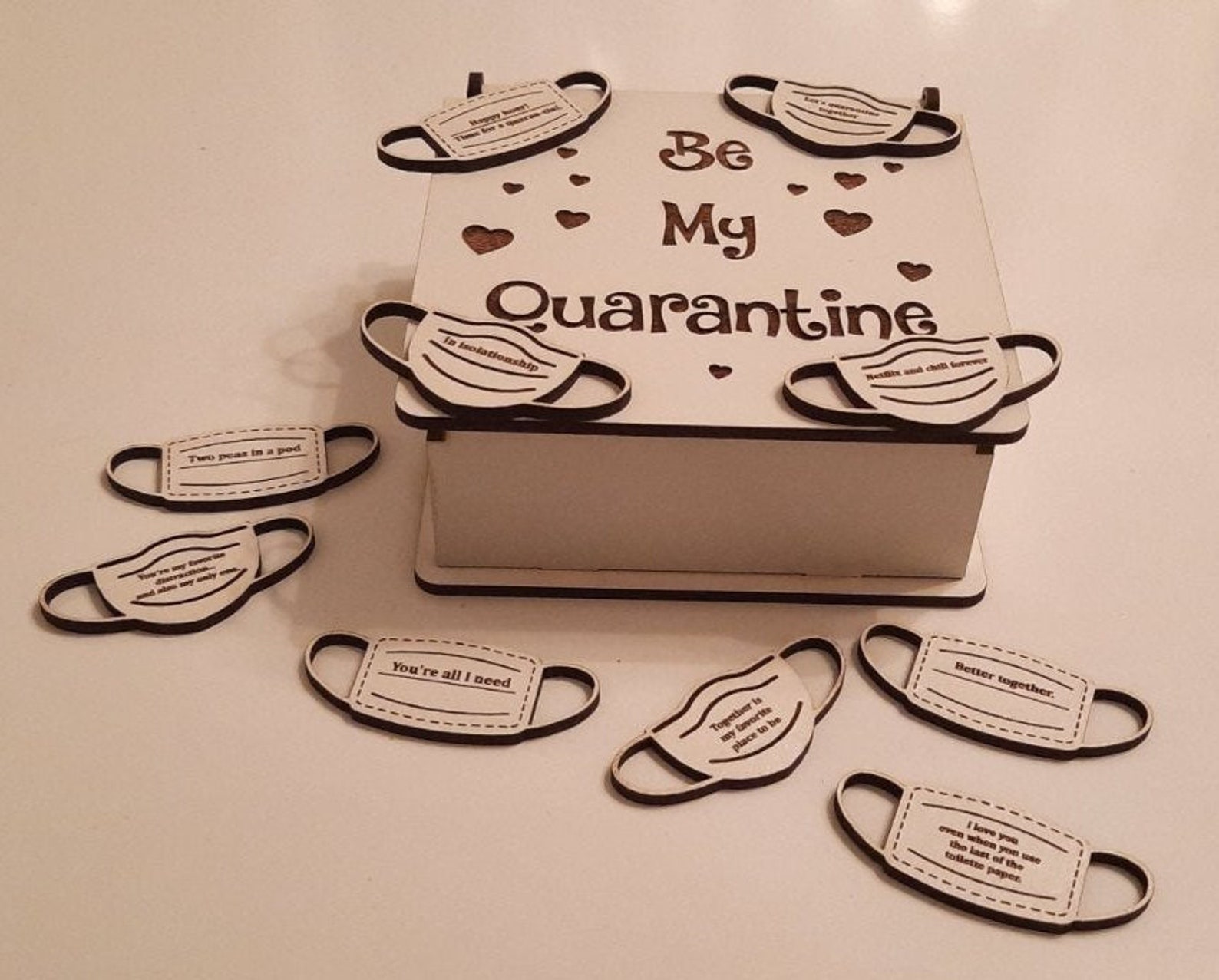 Be My Quarantine Box With Masks Valentine's Day Gift | Etsy