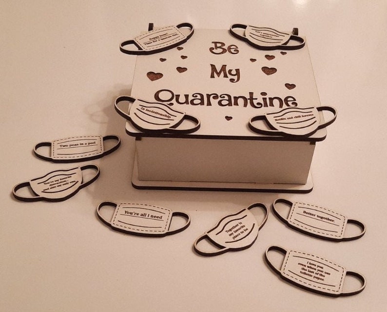 Be My Quarantine Box With Masks Valentine's Day Gift | Etsy