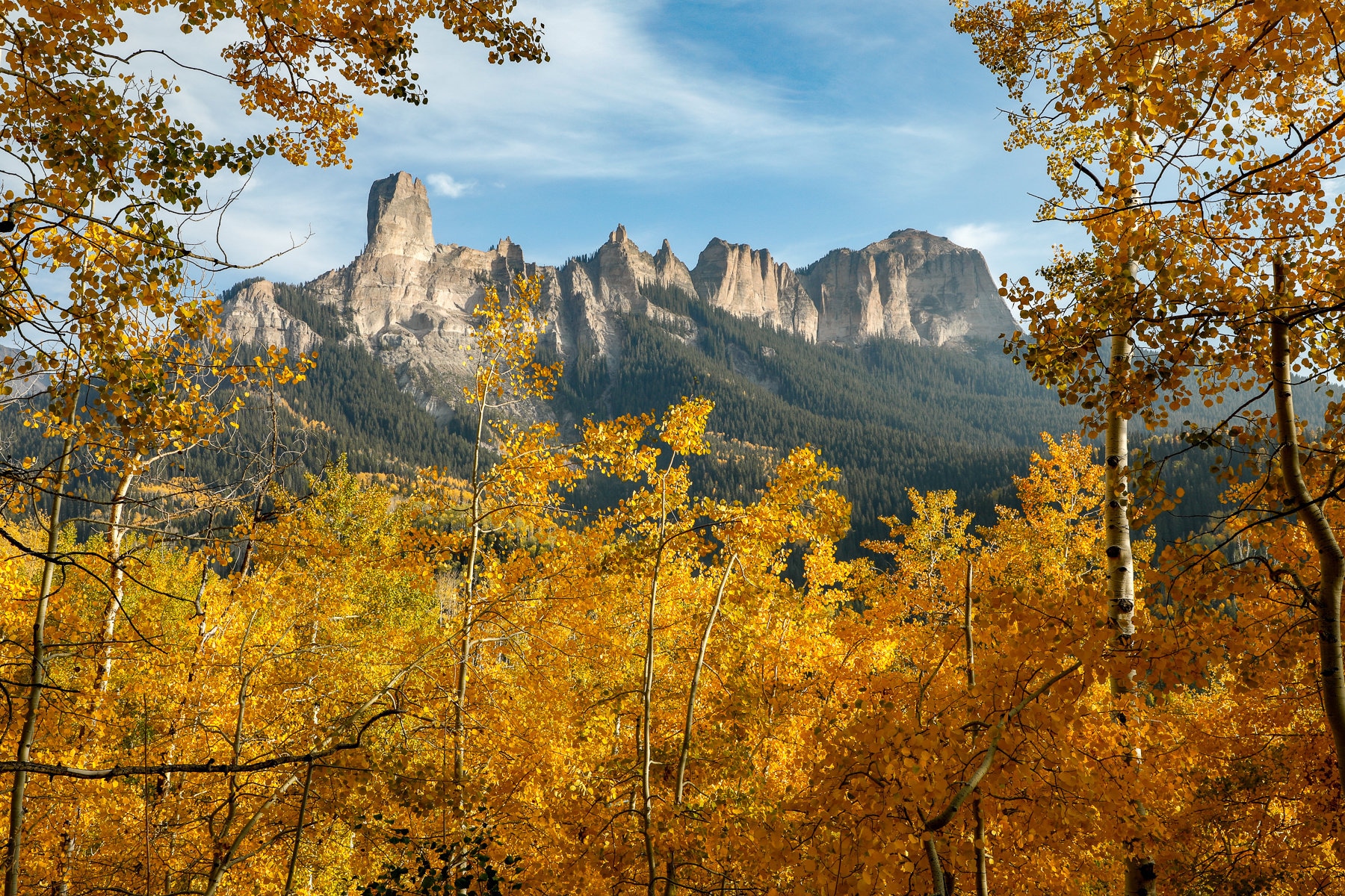 Chimney Rock and Courthouse Mountain in Ridgeway Colorado Fall ...