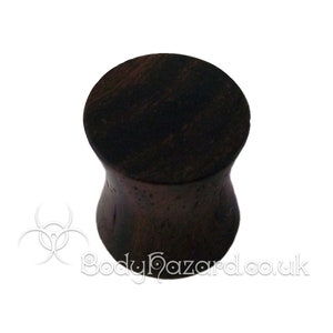 1x Sono Wood Concave Double Flared Ear Plug for Stretched Ear Lobes ...