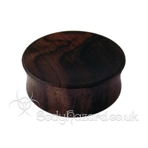 1x Sono Wood Concave Double Flared Ear Plug for Stretched Ear Lobes ...