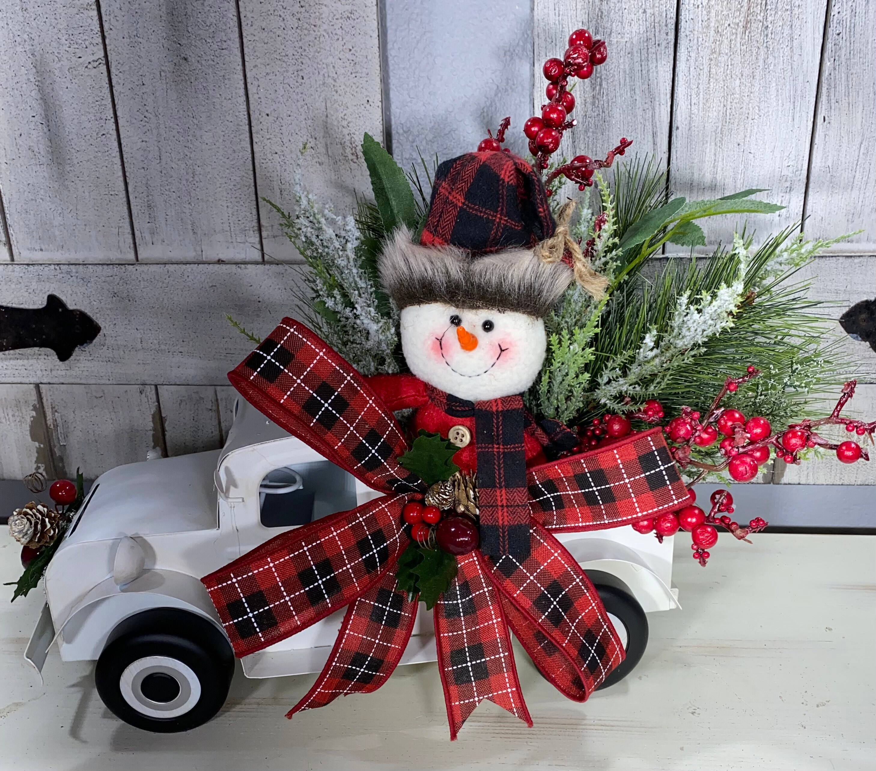 Snowman Truck, Christmas Decor, Snowman Decor, Snowman Centerpiece ...