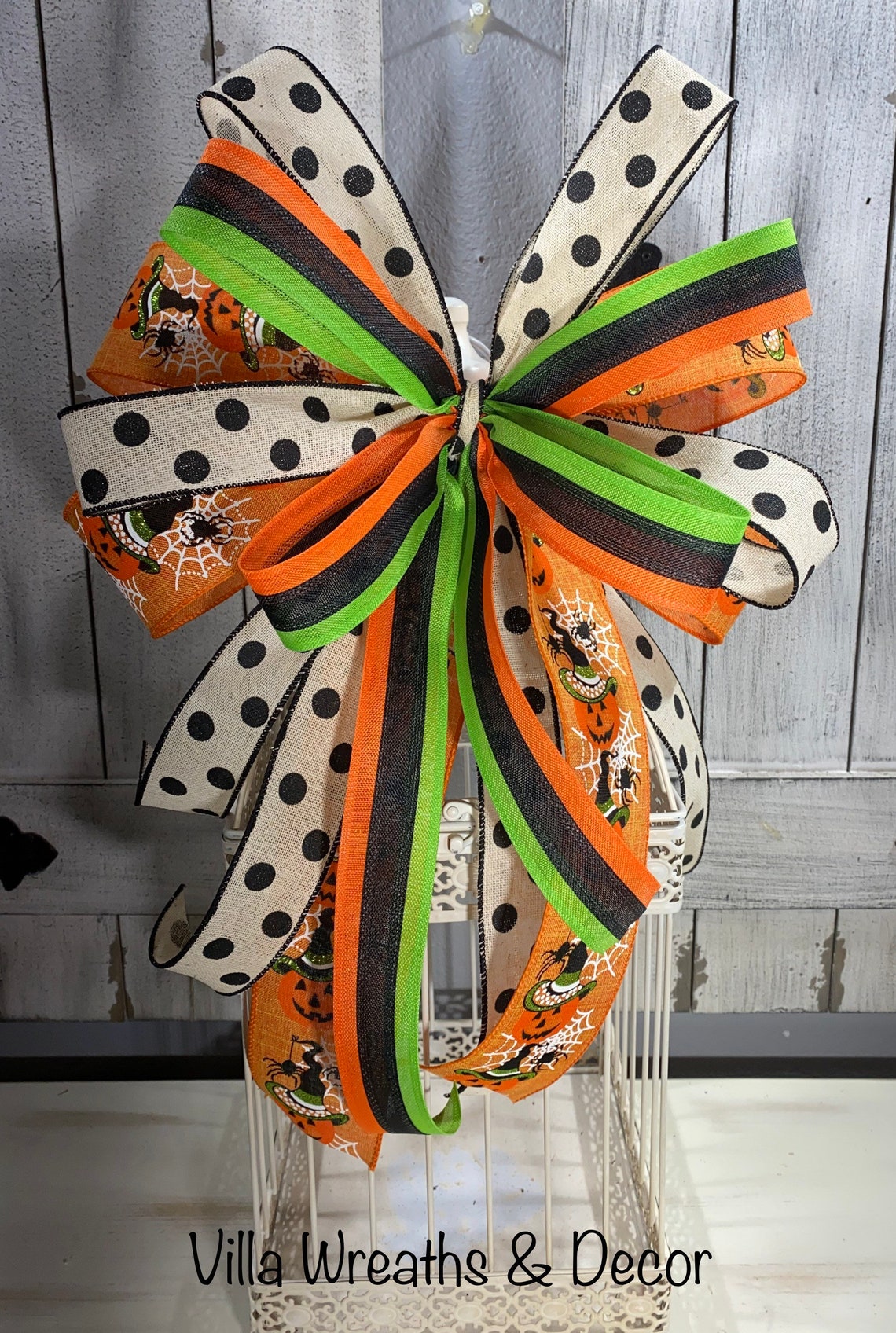Halloween Bow, Jack-o-lantern Bow, Fall Bow, Halloween Decor, Jack-o ...