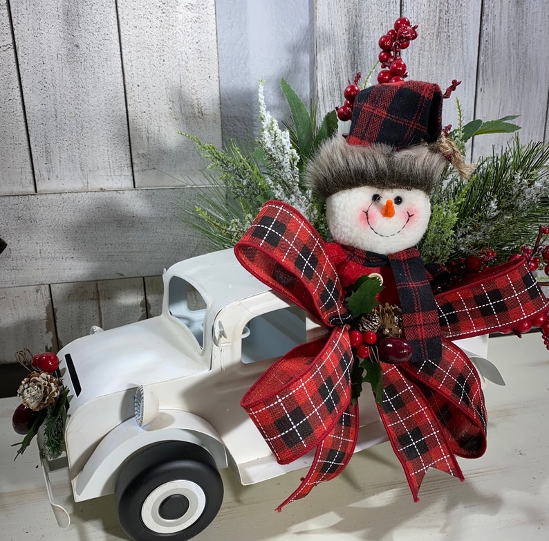 Snowman Truck, Christmas Decor, Snowman Decor, Snowman Centerpiece ...