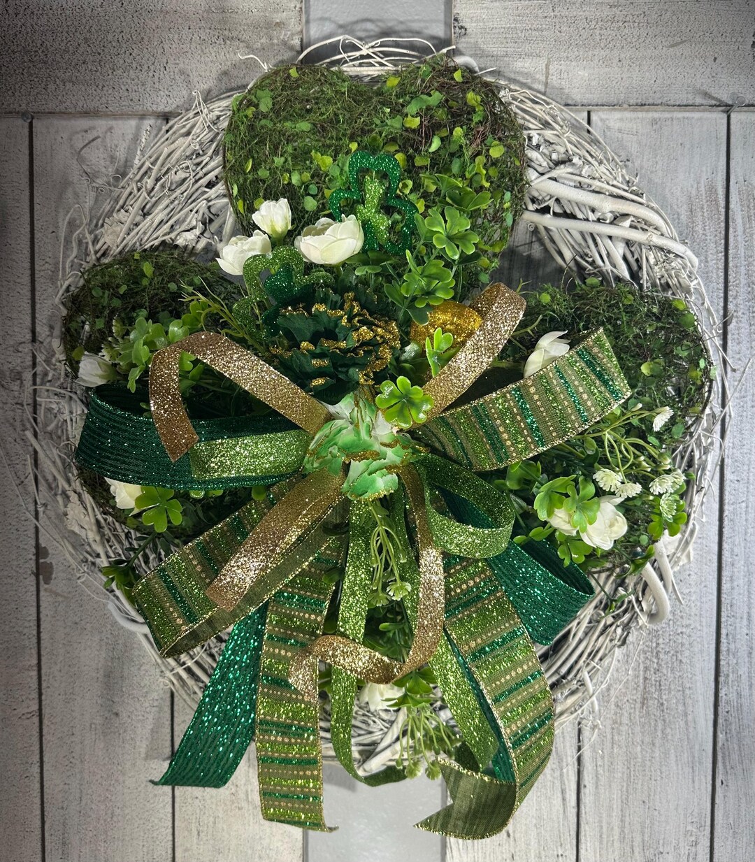 Saint Patrick Day Swag, St. Patty Day Doorhanger, Clover Wreath, Green ...