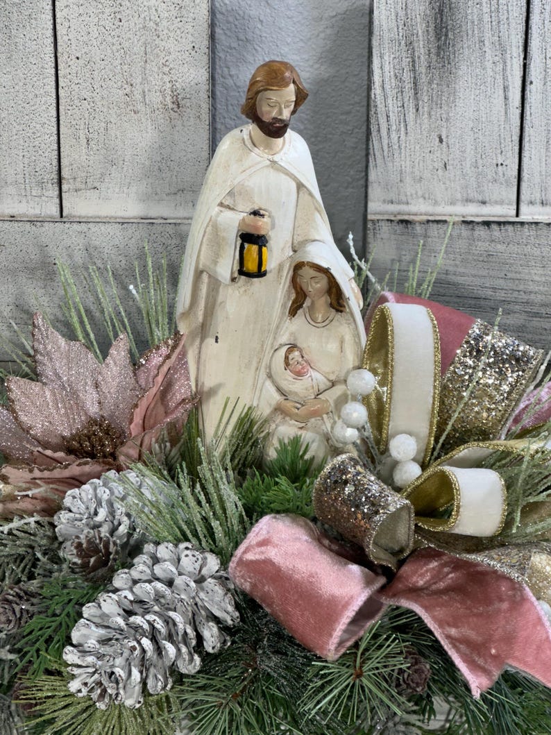 Nativity Centerpiece, Holy Family Arrangement, Christmas Centerpiece ...
