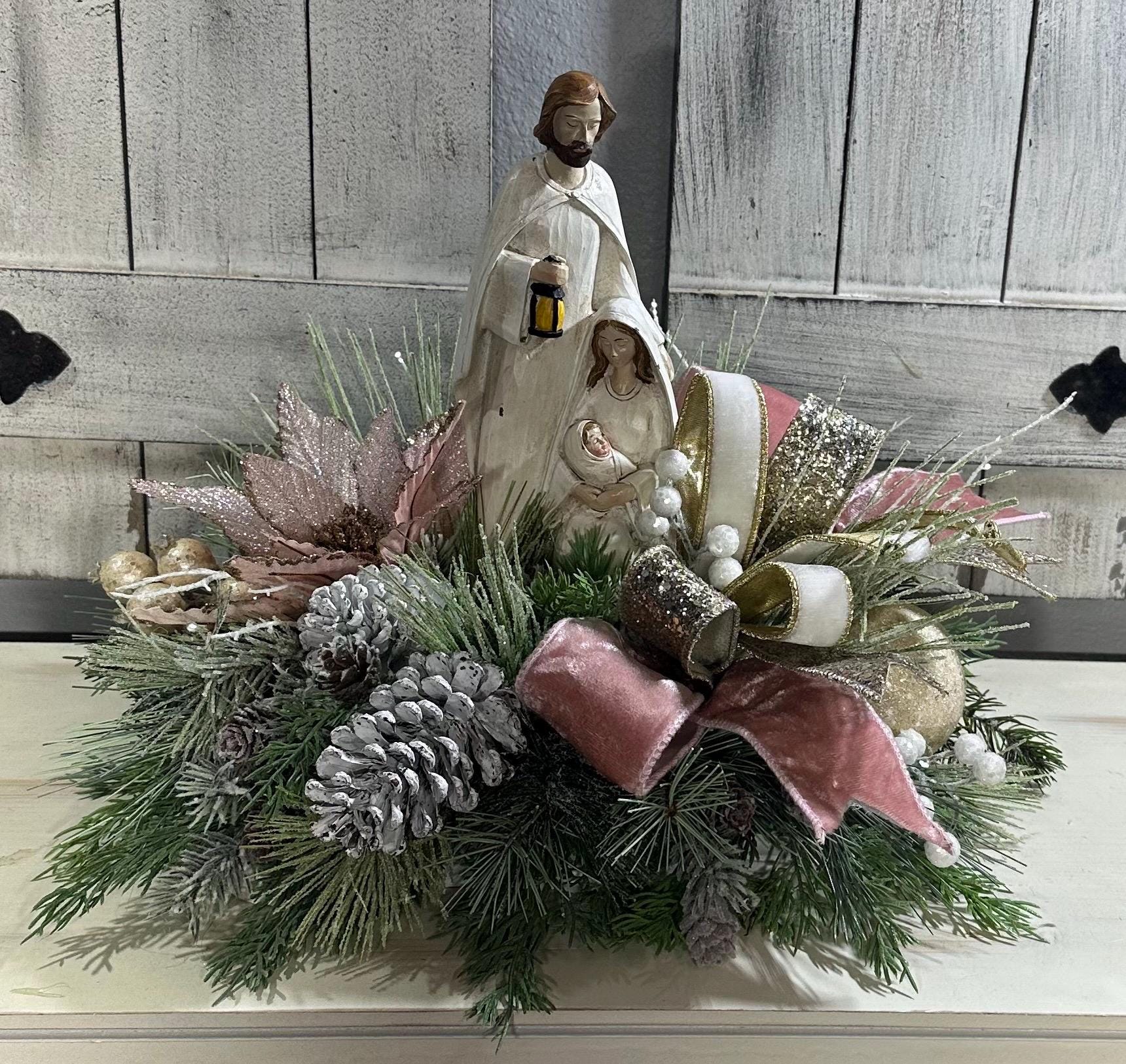 Nativity Centerpiece, Holy Family Arrangement, Christmas Centerpiece ...