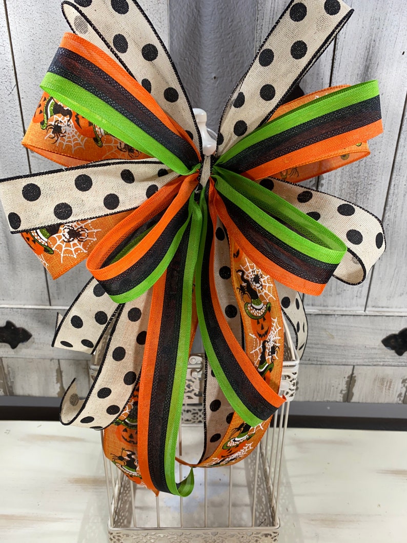 Halloween Bow, Jack-o-lantern Bow, Fall Bow, Halloween Decor, Jack-o ...