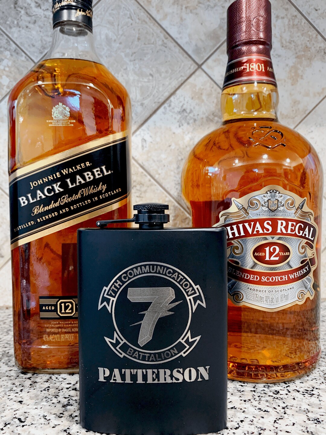 Personalized Laser Engraved Flasks, Custom Black Flasks, Groomsman ...
