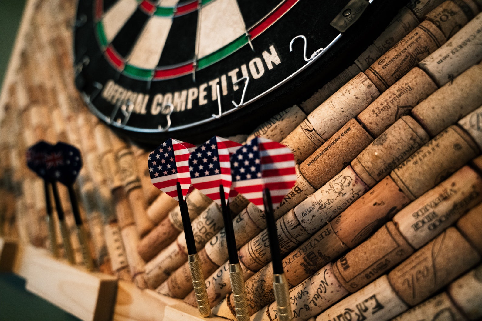 Personalized Dart Board Backboard Wood Stained/dart Cabinet / Darts ...