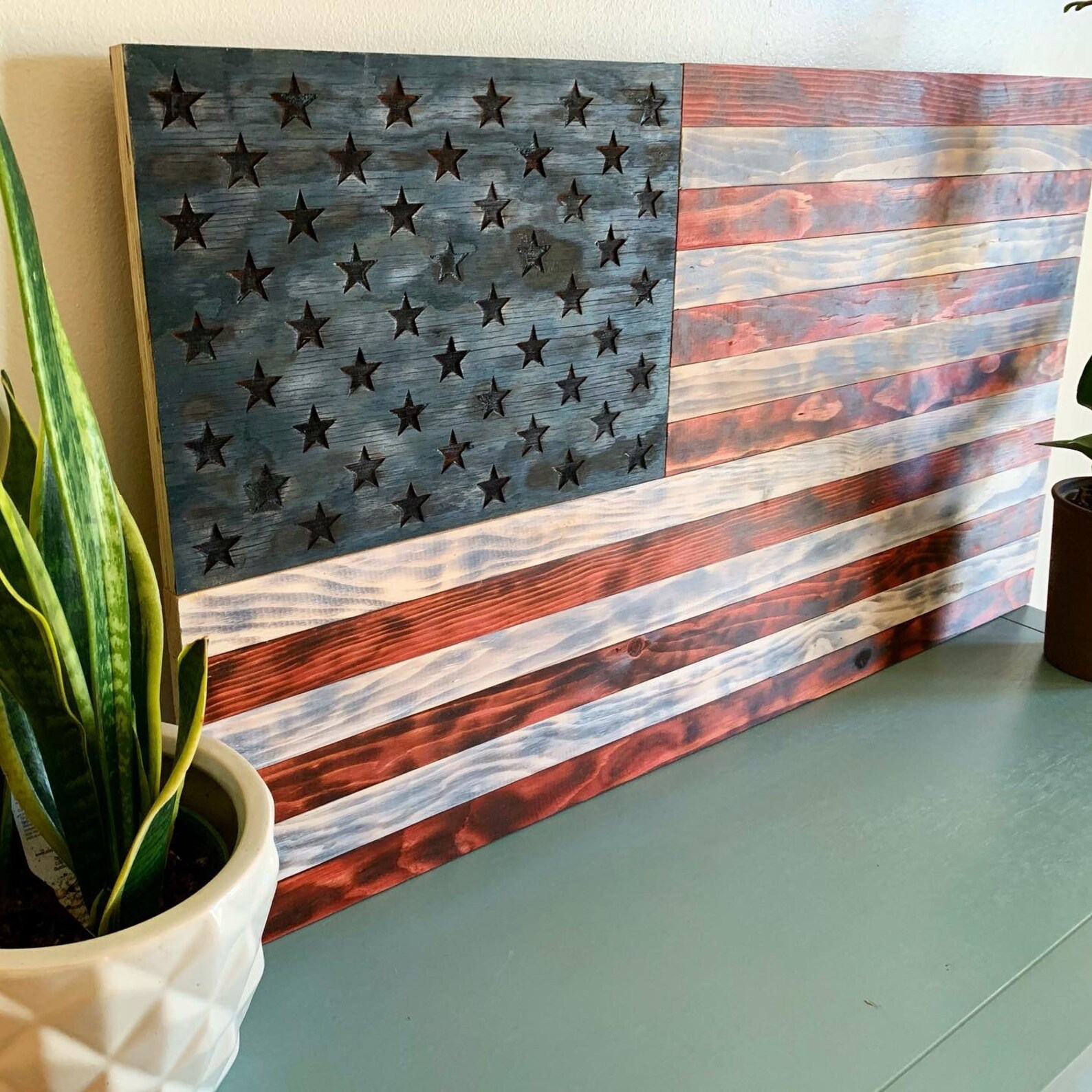 US Navy Rustic American Flag, Distressed Wood American Flag US Navy ...