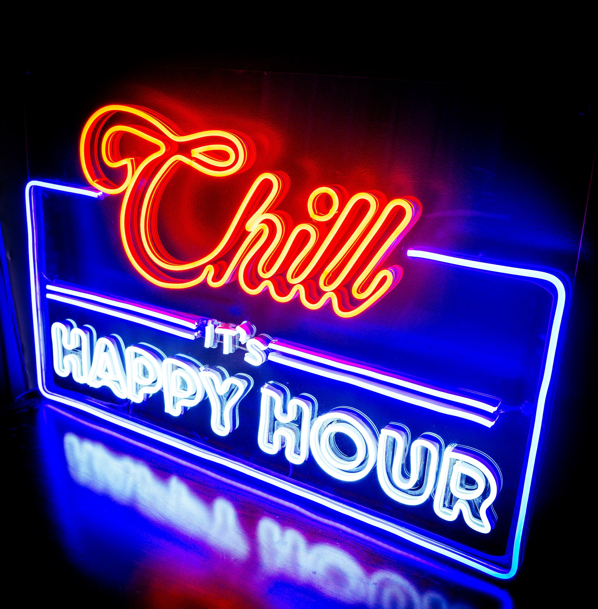 30 Chill It's Happy Hour Neon LED Sign - Etsy