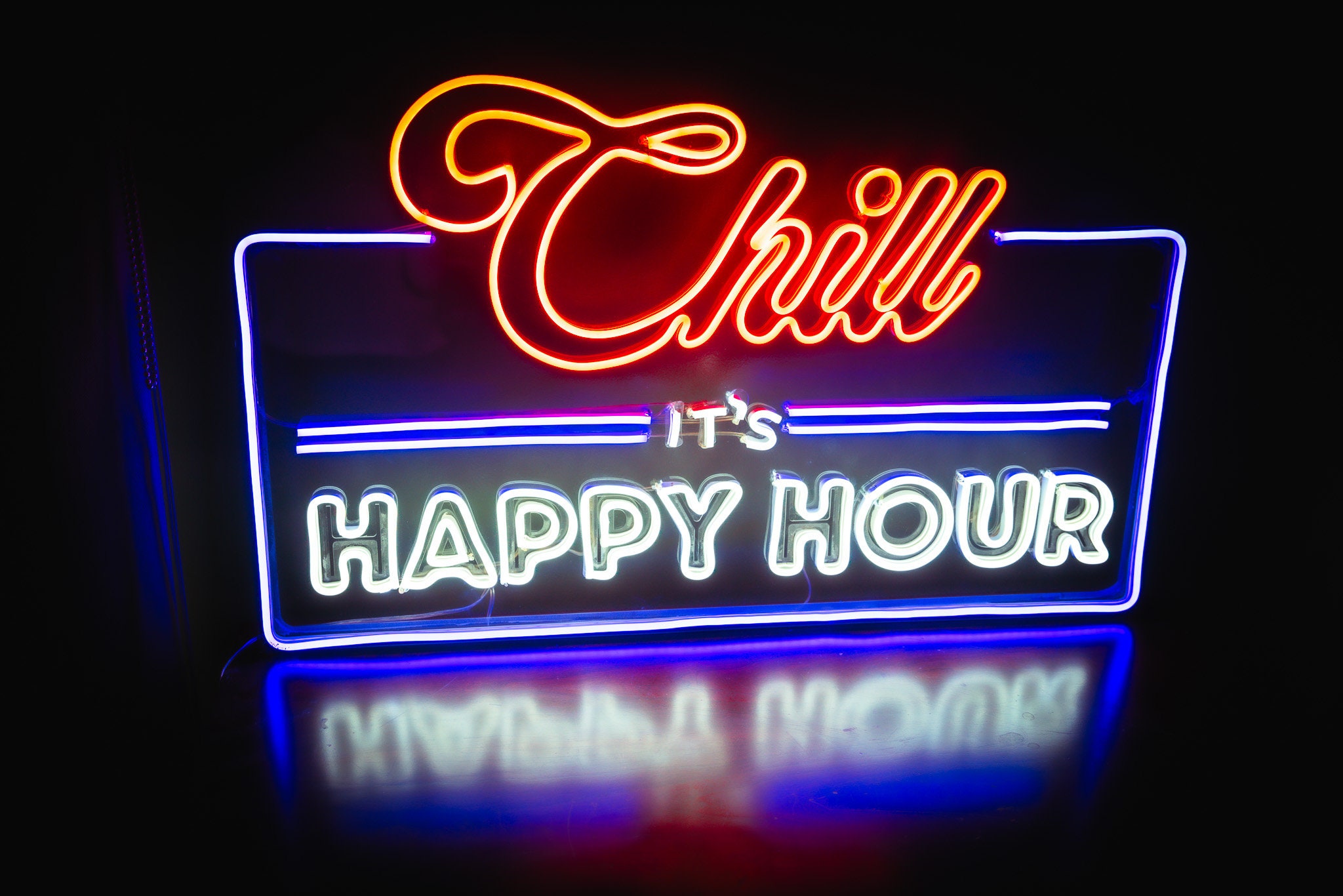 30 Chill It's Happy Hour Neon LED Sign - Etsy