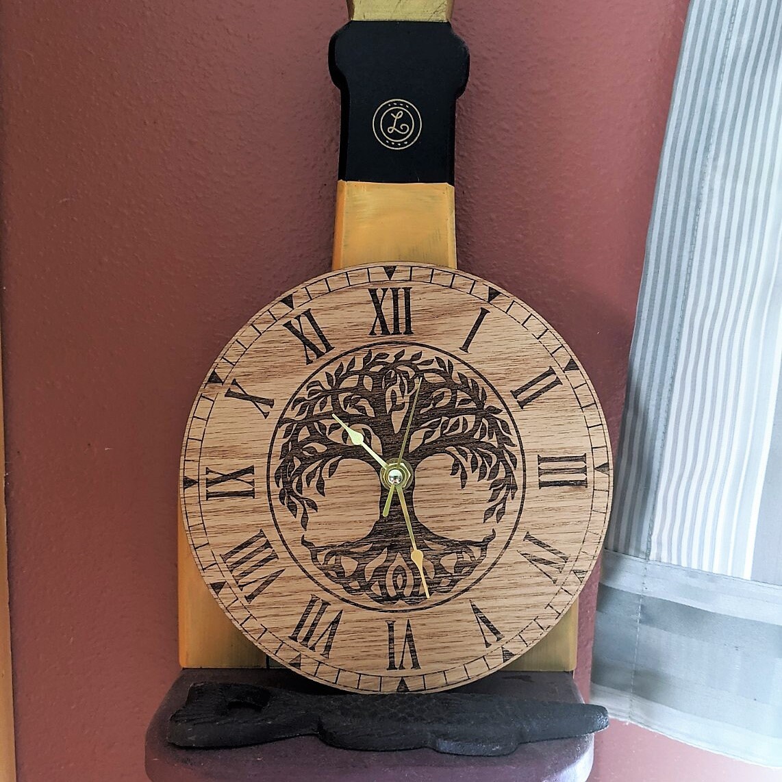 7" Tree of Life Clock Laser Etched on Oak - Etsy