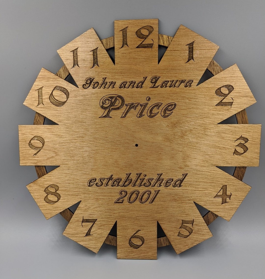 Remembrance Clock Laser Etched on Oak - Etsy