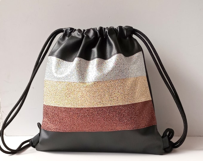 Drawstring Leather Back Pack Upcycled -red - Etsy