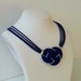 Navy Blue Knot Necklace - Knot Rope Necklace - Nautical Necklace ...