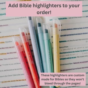 Rust & Pink Wedding Bible Guestbook, Handpainted Custom, Journaling ...