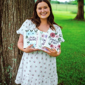 Rust & Pink Wedding Bible Guestbook, Handpainted Custom, Journaling ...