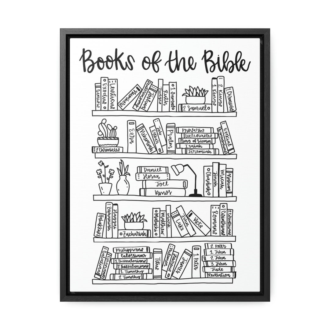 Books of the Bible Gallery Canvas Wrap, Vertical Frame, Handlettered ...