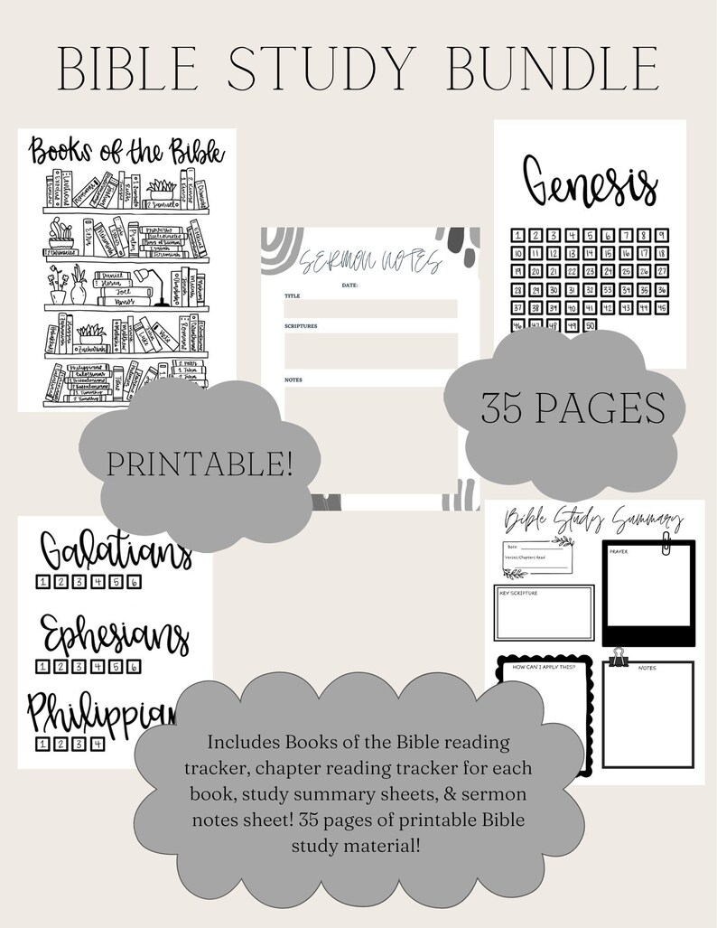 Printable Bible Study Bundle - Etsy