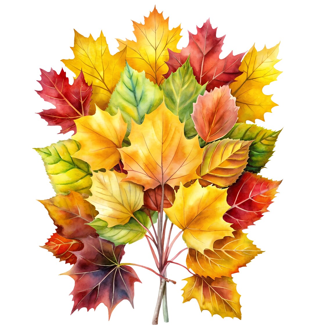 Autumn Floral Arrangement, Fall Leaf and Flower Clipart, Autumn Clipart ...