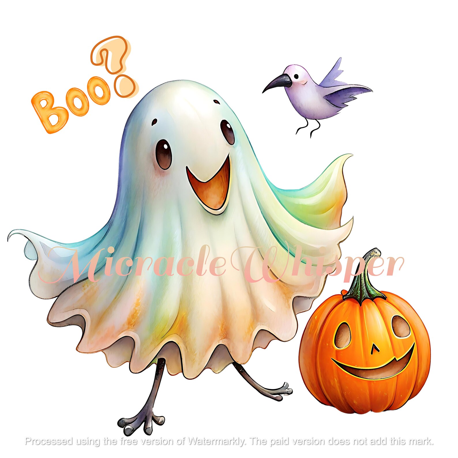 Ghost Clipart, Cute, Funny, Kawaii Ghost Clipart for Halloween ...