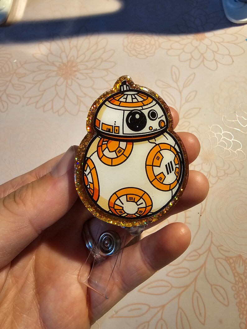 Custom Robot Badge Reel Glitter Badge Reel Teacher Gift Nurse Gift SW ...