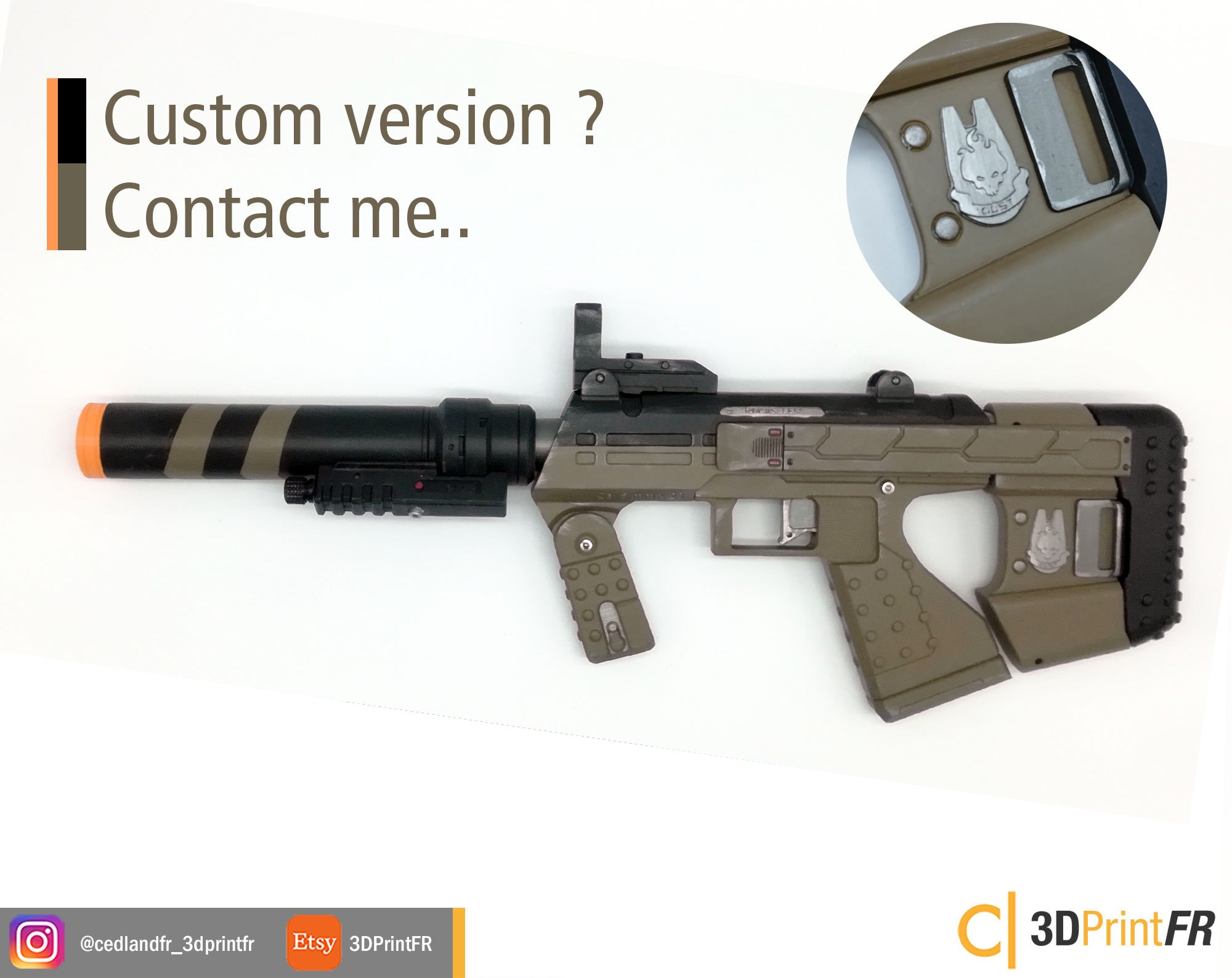 Halo ODST SMG Submachine Gun Removable Replica 1:1 Painted - Etsy